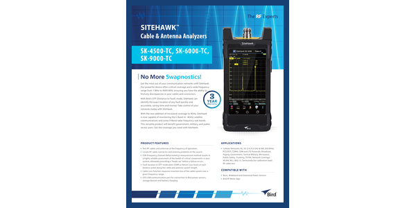 SiteHawk - RF Cable & Antenna Analyzers | Bird – The RF Experts